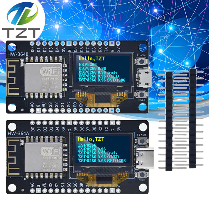 【NEW】 Tzt Nodemcu Esp8266 Development Board With 0.96 Inch Oled Display Ch340g Esp-12f Wifi ...