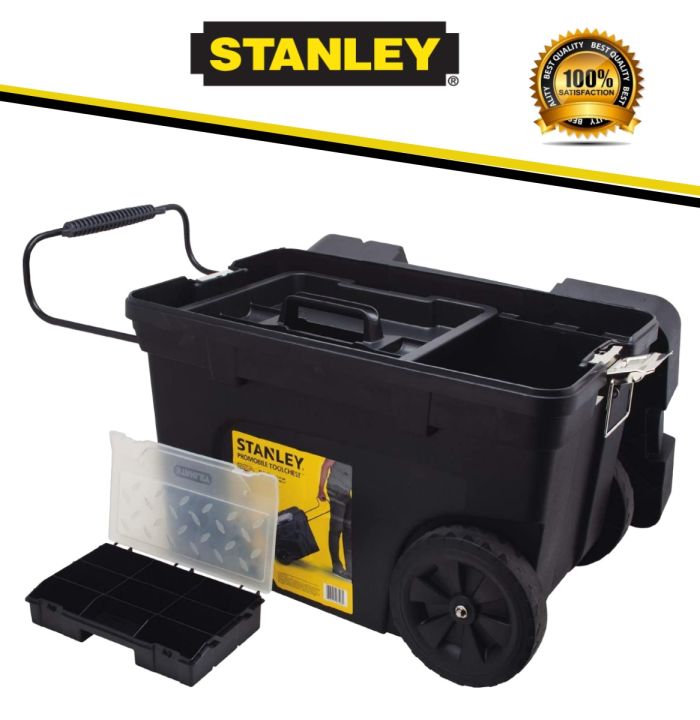 Stanley 033026R Pro-Mobile 17 Gallon Contractor Tool Box Chest With ...
