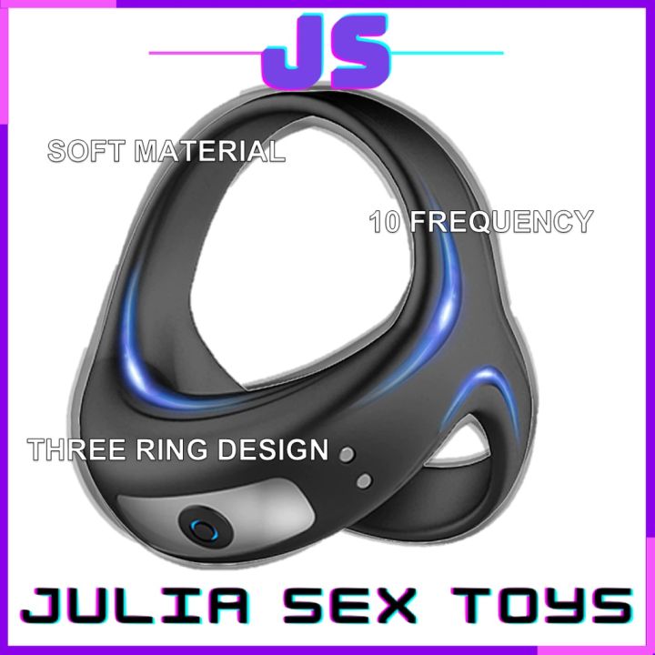 Julia's Three Ring Vibrating C0ck Ring Vibrator Delay Pennis Ring Delay ...