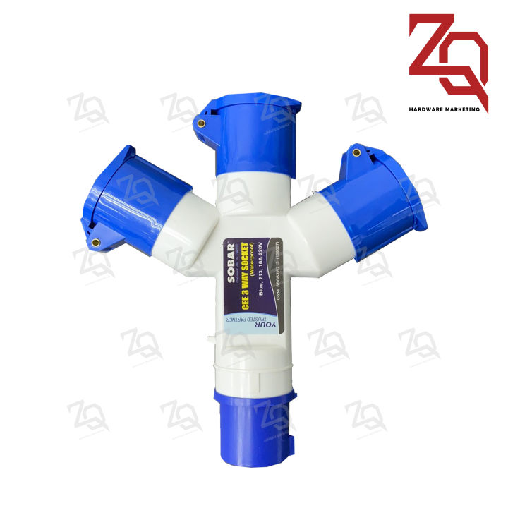 SSS CEE 220-240V 16A 3 Pin Industrial Site 3 Way Socket / CEE 3 Way ...
