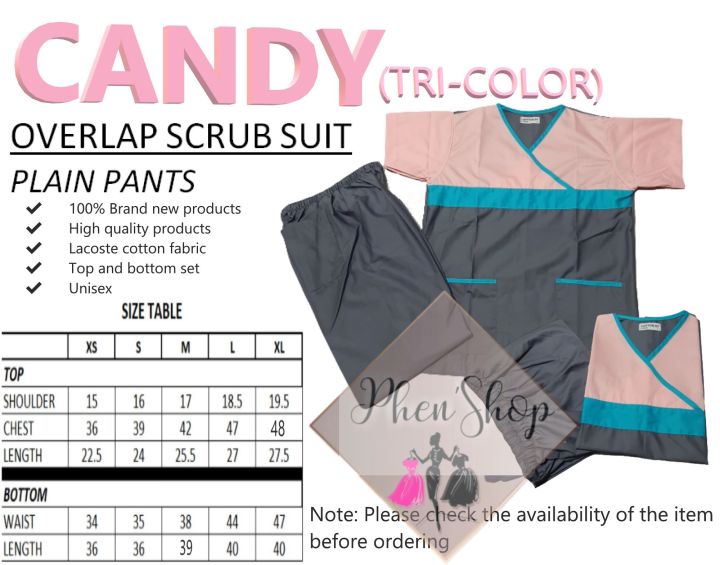 SCRUB SUIT OVERLAP TRI-COLOR ( CANDY ) | Lazada PH