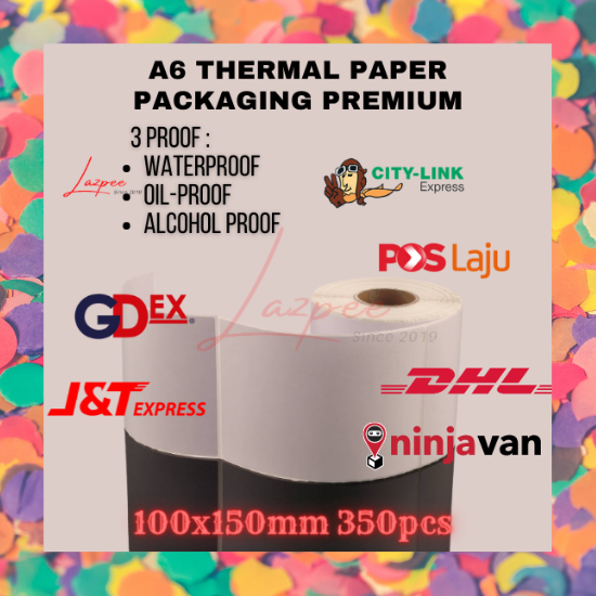lazpee.Packaging Premium A6 Thermal Paper Thermal Label Shipping Label ...