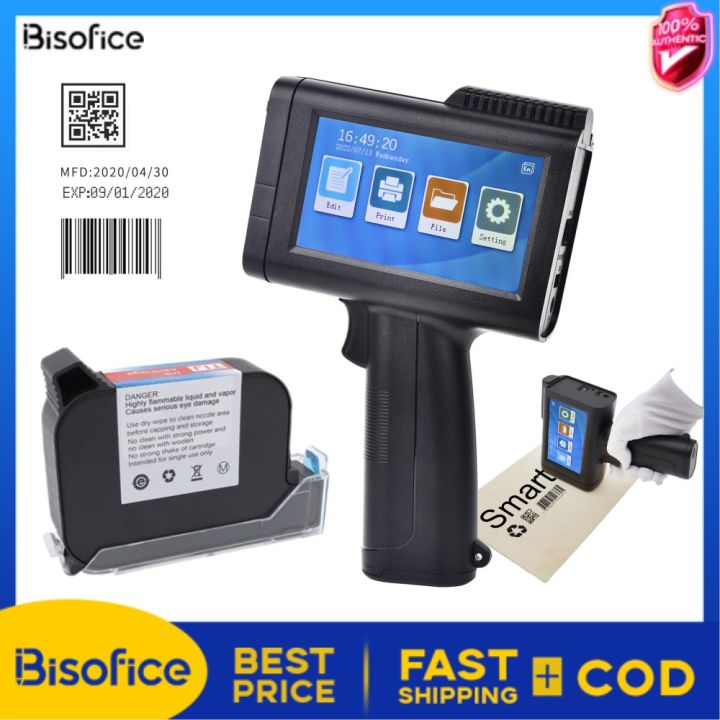 【Free Ink】Bisofice Portable HD Handheld Inkjet Printer with 4.3 Inch ...