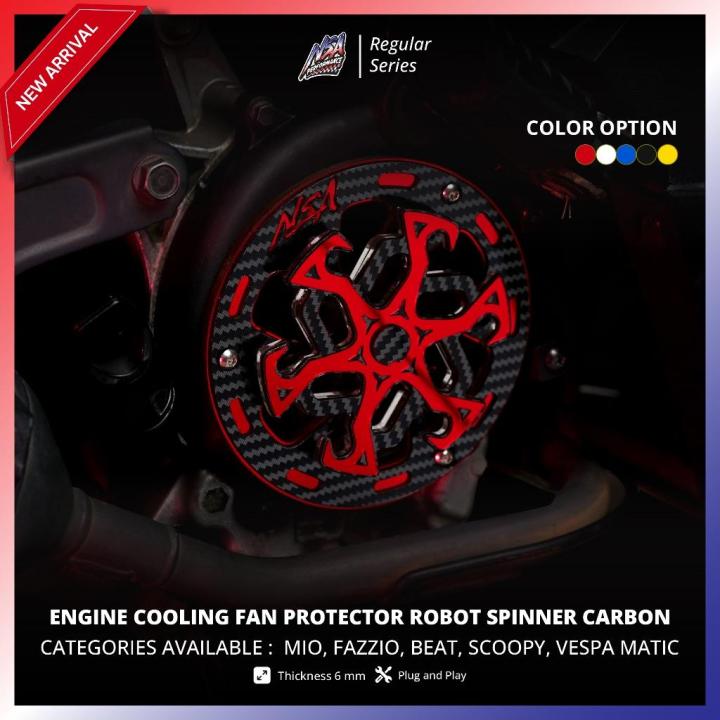 ROBOT CARBON TYPE SPINNER FAN COVER Beat Scoopy Mio Vespa UNIVERSAL ...