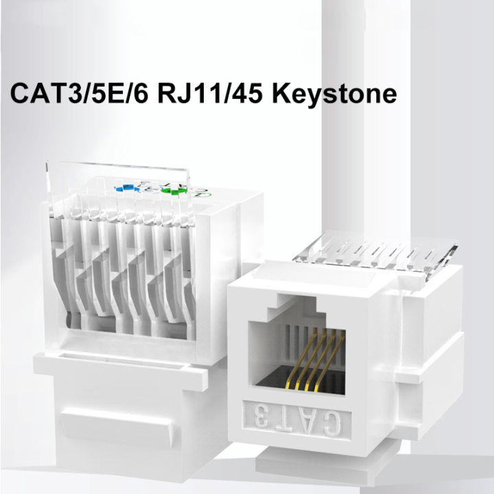Cat3 5e 6 Rj11 Rj45 Network Telephone Voice Module Adapter Plug 4 Wires Tool Free Jack Modular