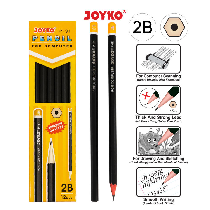 Pencil Pensil Joyko P-91 2B 1 BOX 12 PCS | Lazada Indonesia