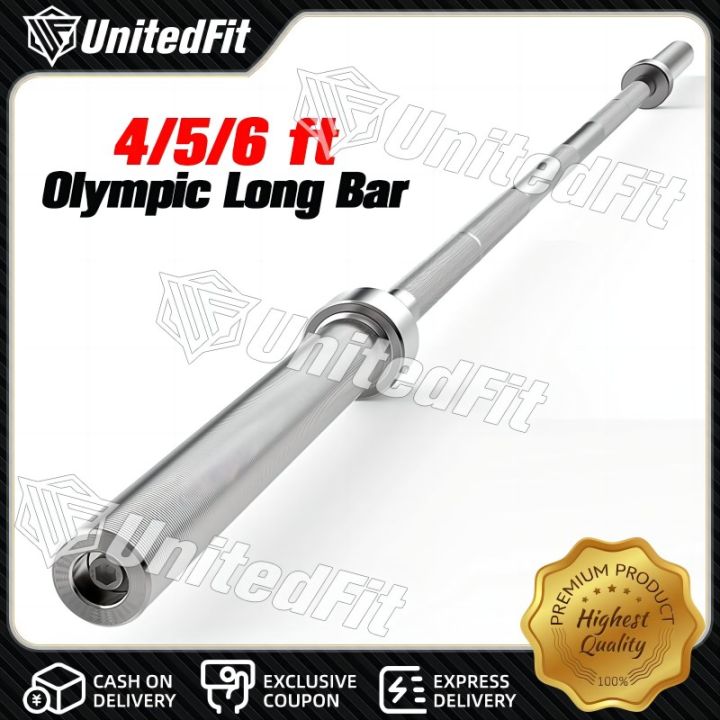 UnitedFit Olympic Standard Barbell Bar 4 Feet, 5 Feet and 6 Feet in ...