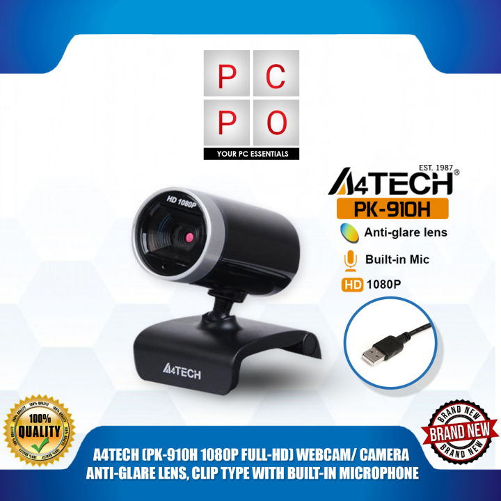 A4TECH (PK-910H 1080P FULL-HD) WEBCAM/ CAMERA, ANTI-GLARE LENS, CLIP ...