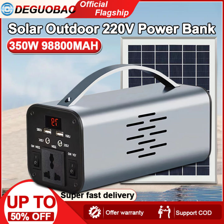 Portable 98800mAh Outdoor 220V 350W Solar Generator Fast Charge Large ...