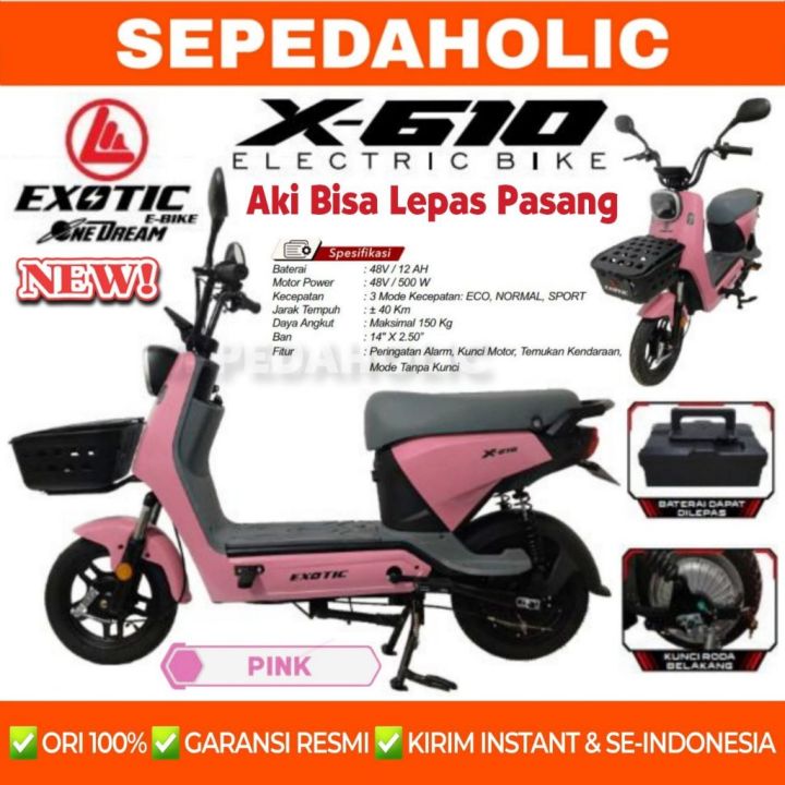 Sepeda Listrik EXOTIC X610 X-610 BY PACIFIC 500 Watt Electric E Bike | Lazada Indonesia