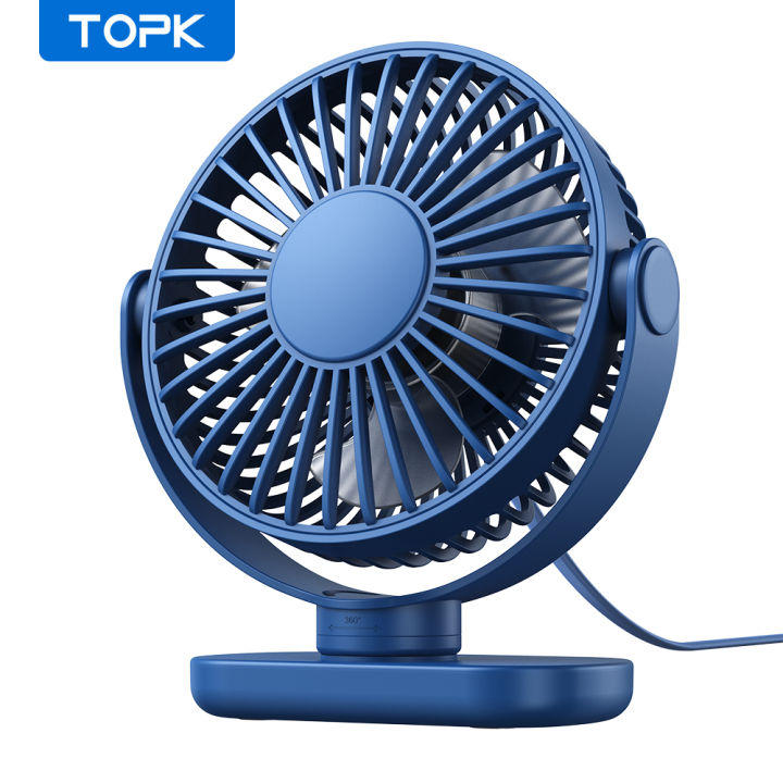 TOPK Mini Portable Fan, USB Desk Electric Fan table for Camping, 360 ...
