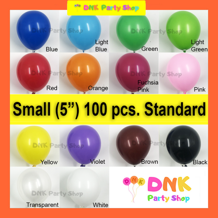100 pcs 5" Inches Small Mini Standard Ordinary Color Rubber Latex ...