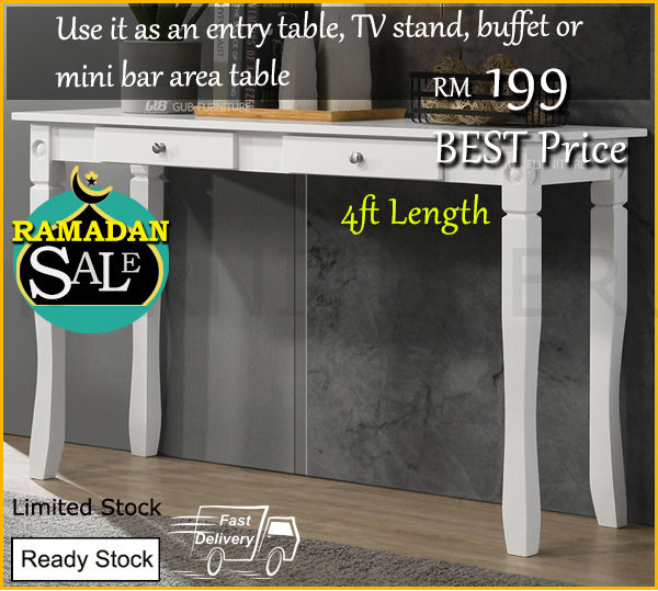 🌙Hari Raya Sale 🌿🌟 Nona Console Table Entryway Table with 2 Drawers ...