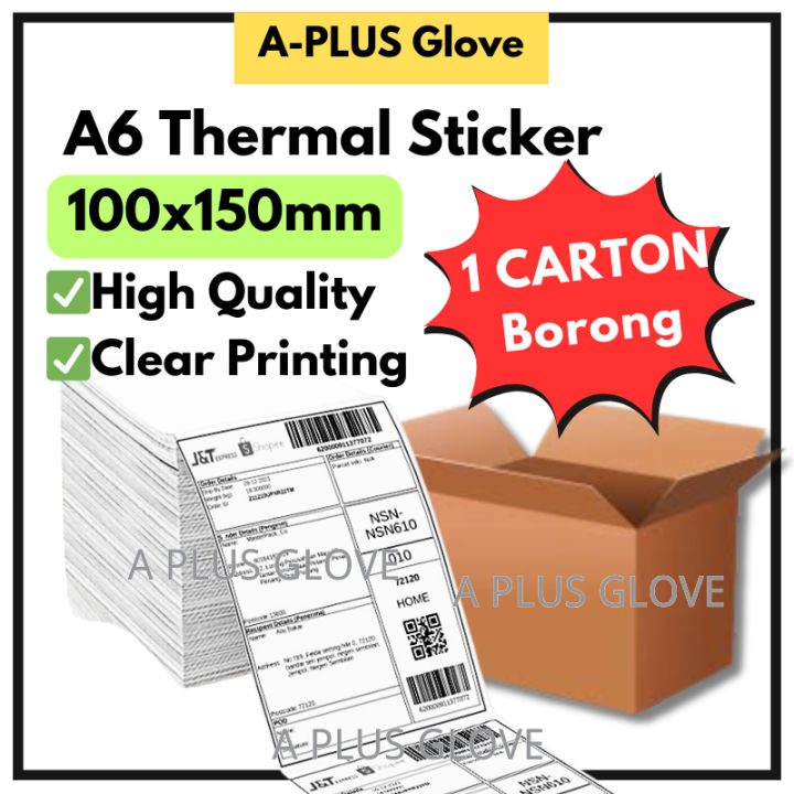 (1CTN) A6 Thermal Paper Label Sticker Airway Bill Barcode Roll Fold ...