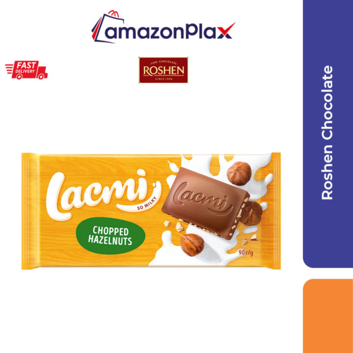 Roshen Chocolate "LACMI" Milk With Chopped Hazelnuts 90g | Lazada