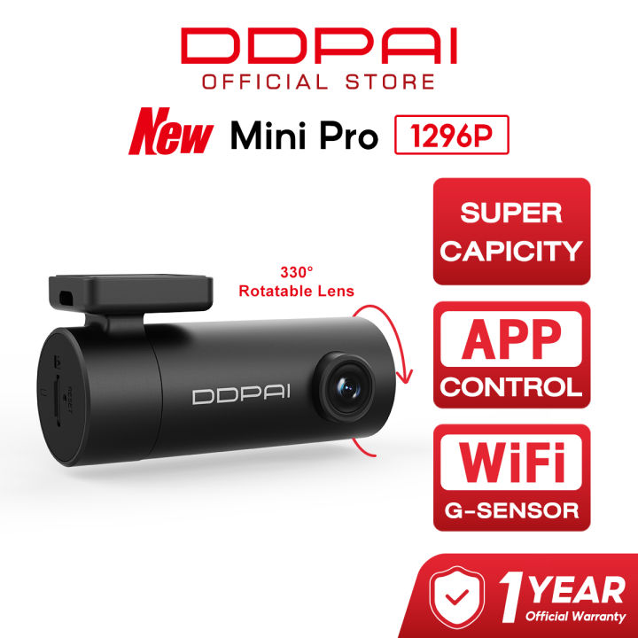 DDPAI Mini Pro Dash Cam 1296p Full HD 140° Night Vision G-Sensor 24 ...