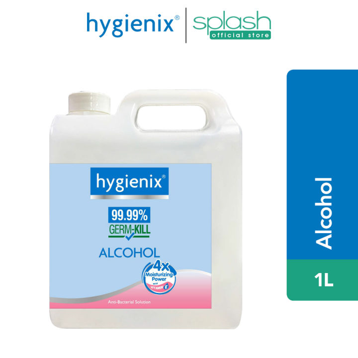 Hygienix Germ-Kill Alcohol with 4x Moisturizer 1 Liter No Pump ...