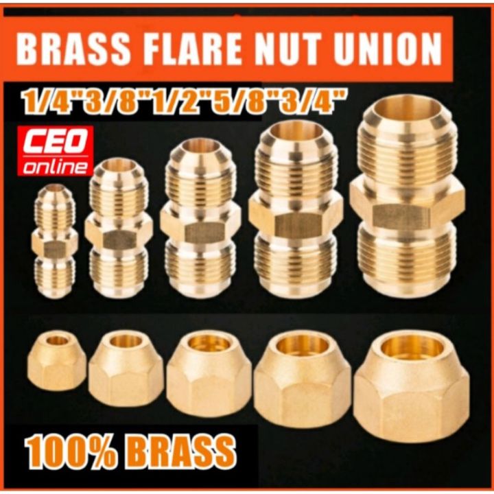 CEO 🇲🇾 Copper Flare Nut Union FLARE NUT UNION Aircond Air Conditioner ...
