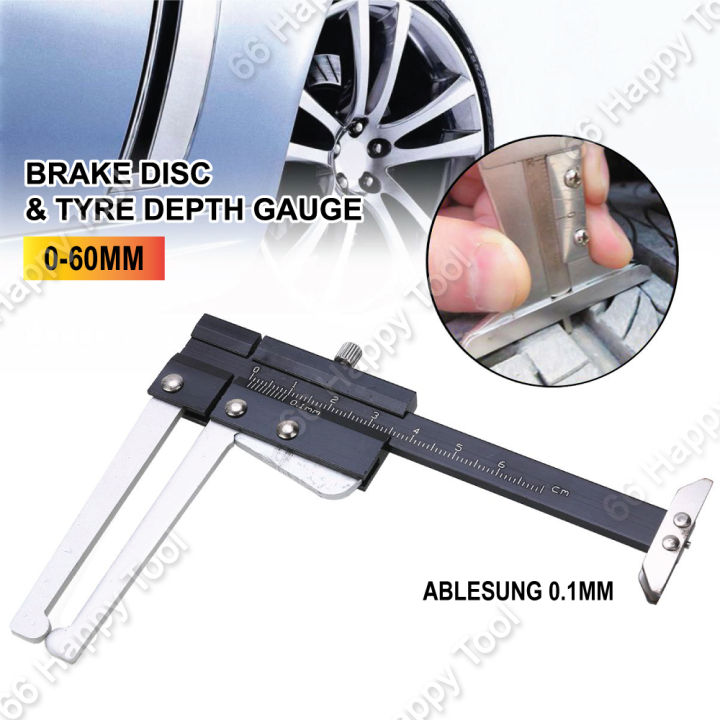 Brake Disc & Tire Depth Gauge Tire Thread Depth Aluminum Brake Disc ...