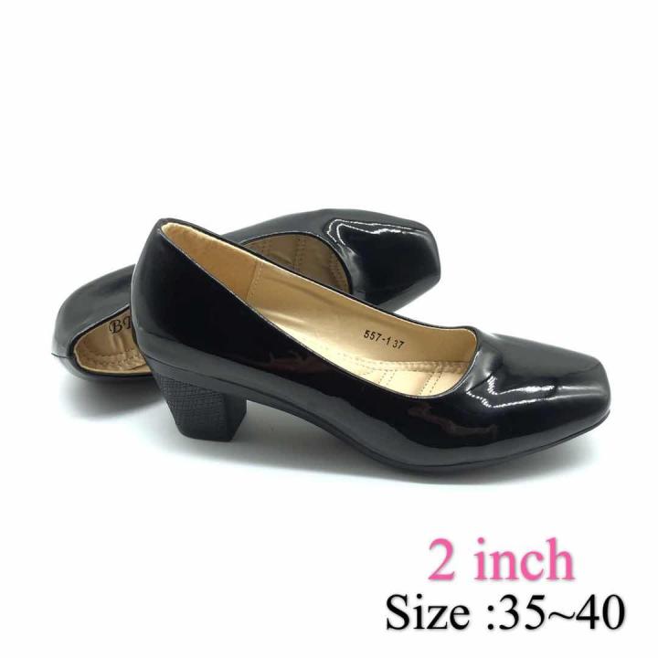 557-1 Black/Office/Leather/School/Heels Shoes for Ladies | Lazada PH