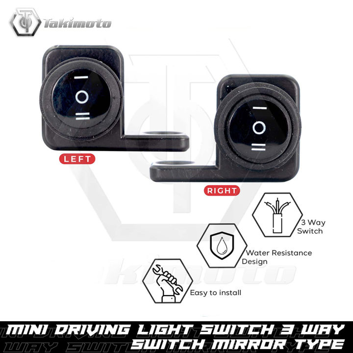 Takimoto Mini Driving Light Switch 3 Way Switch High OFF Low Switch ...
