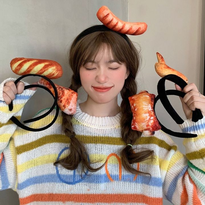 DSFCY Vegetable Simulated Food Hair Hoop Strawberry Bone Hotdog ...
