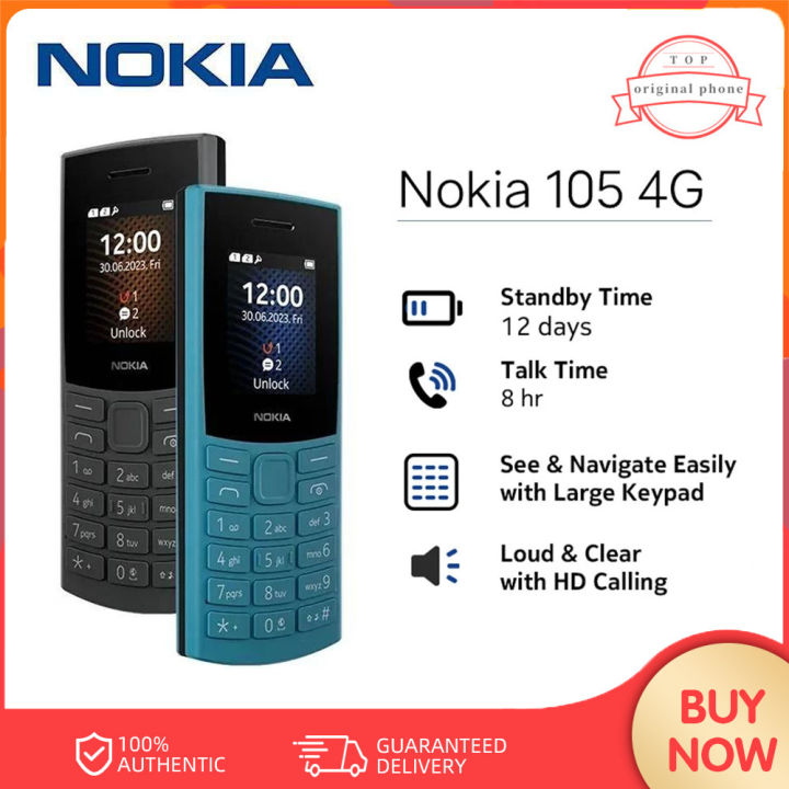 Nokia 105 4G Basic Phone 1.8 Inches 1450 mAh Dual Sim Extra Long ...