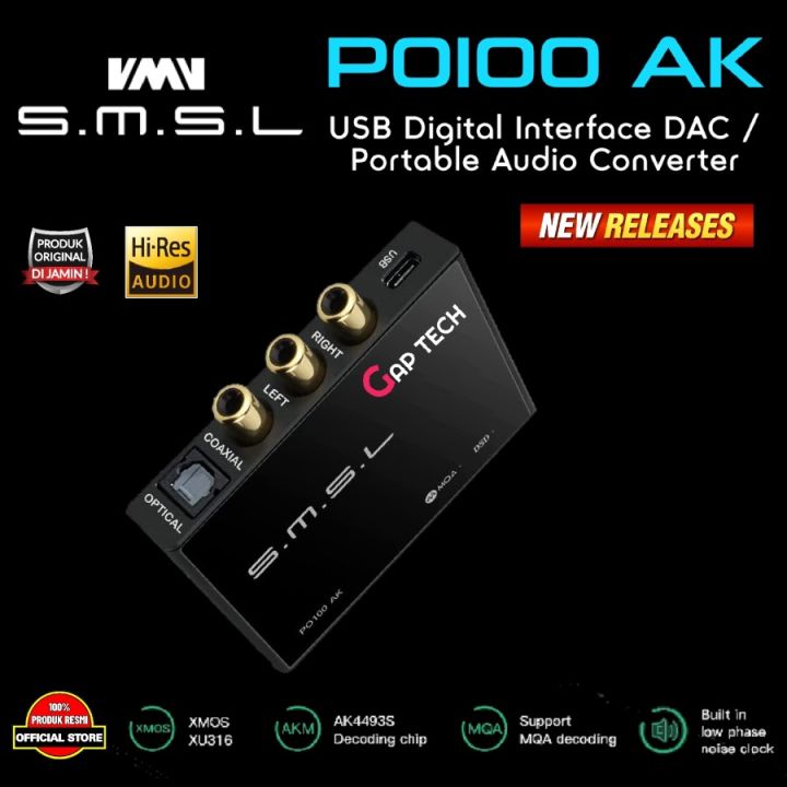 SMSL PO100 AK / PO100AK / PO 100AK Hi-Res USB Digital Interface DAC ...