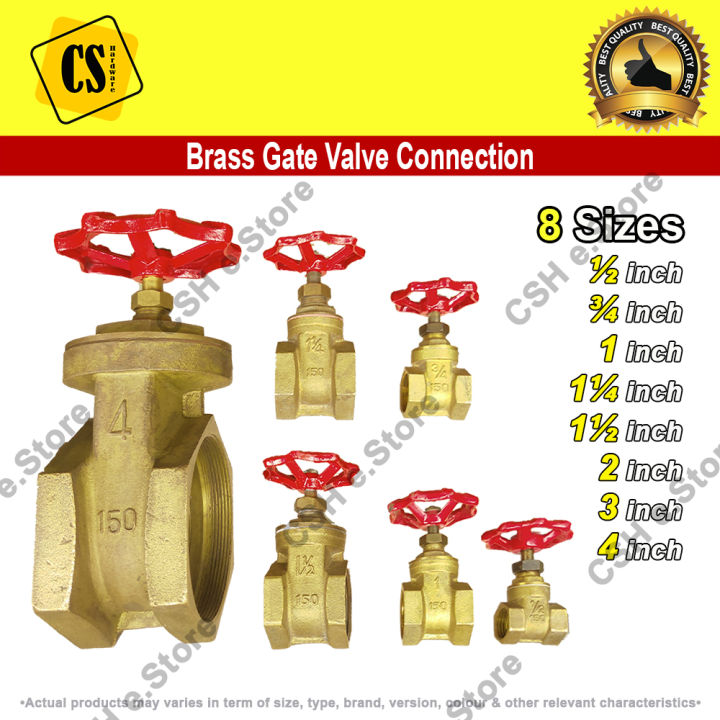 Brass Gate Valve Connector Female Threaded Water Valve ( 1/2” / 3/4 ...