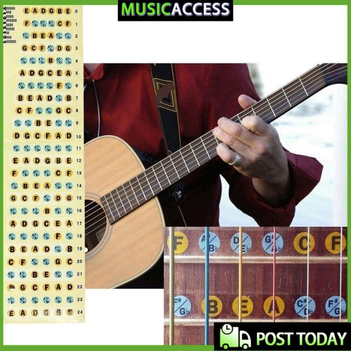 Guitar Fretboard Notes Map Labels Sticker Fingerboard Fret Decals 6 ...