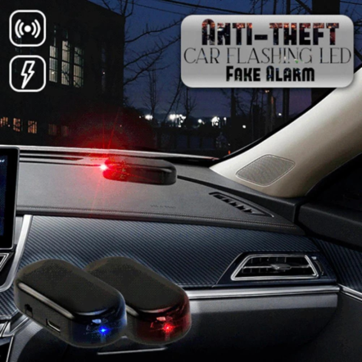 Alarm Light LED Car Fake Security Light Solar Powered Simulated Dummy ...