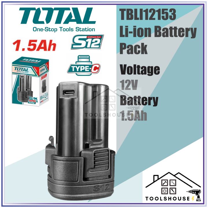 Total TBLI12152 / TBLI12153 (Type-C) Li-ion 12V Battery Pack 锂离子 12V ...