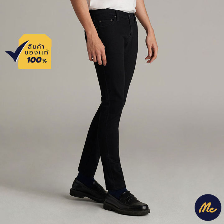 Mc JEANS กางเกงยีนส์ผู้ชาย กางเกงยีนส์ แม็ค แท้ ผู้ชาย ทรงเดฟรัดรูป (Tapeline) สีดำ เอวกลาง ดี ...