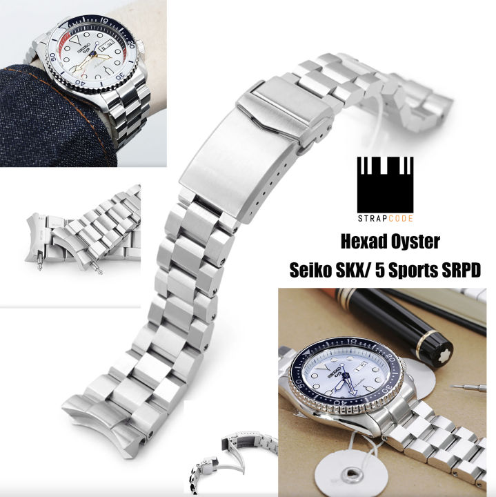 สายนาฬิกา Strapcode Miltat รุ่น Hexad Oyster for Seiko SKX/ 5 Sports ...