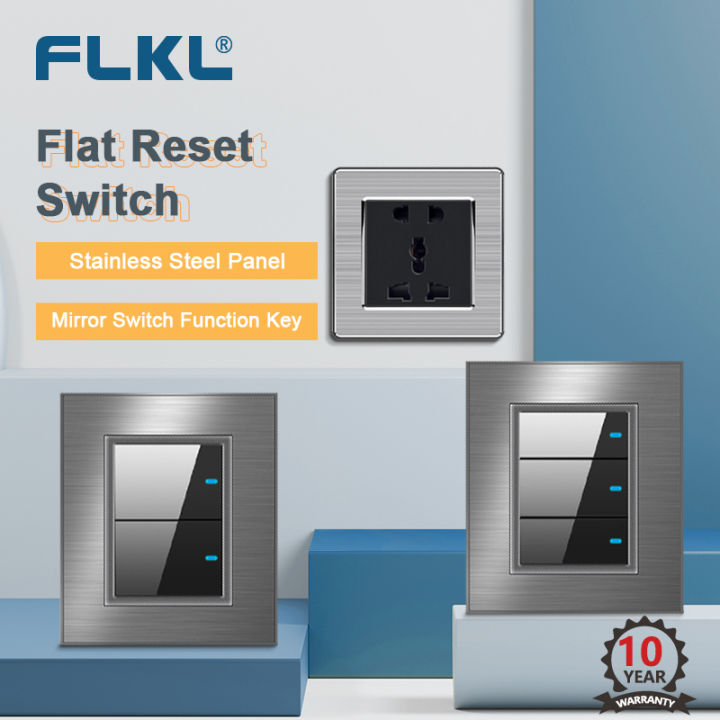 FLKL Modern Wall Switch Light with LED Auto Sensor Light 86 Type Wall ...