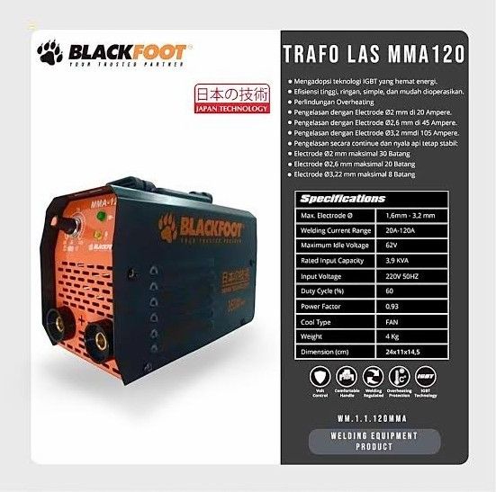 BLACKFOOT TRAFO MESIN LAS INVERTER 350 W TRAVO LAS IGBT 120 A | Lazada Indonesia