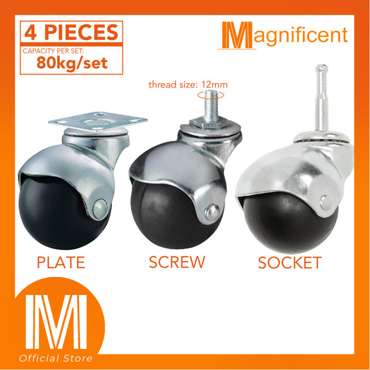 Maxim Rubber Wheel Ball Caster (4pcs/SET) | Lazada PH