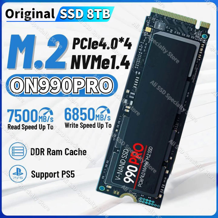 SSD M2 Nvme 4TB M.2 2280 PCLE 4.0X 990 Pro 2TB 1TB ภายใน Solid State Drive 7450เมกะไบต์/วินาที ...