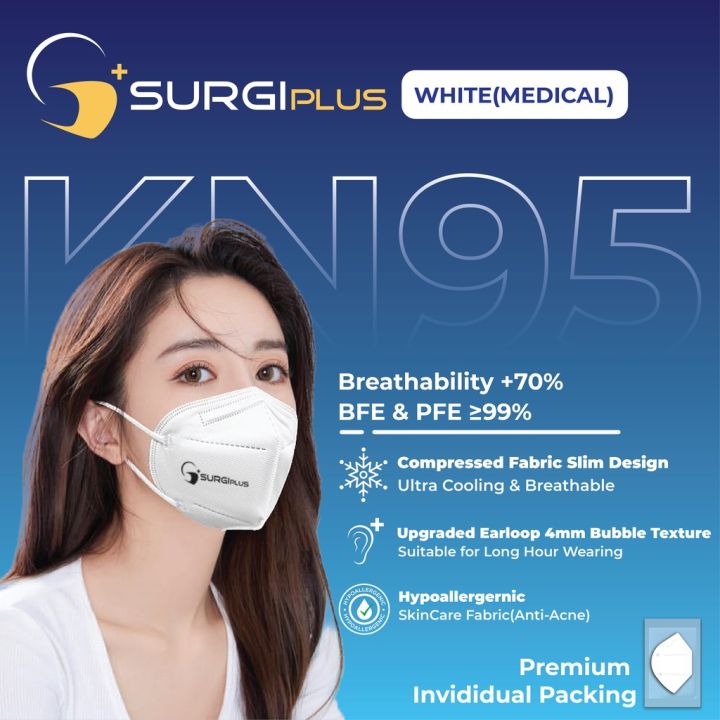 Surgiplus 50PC KN95 Medical Grade Individual Packed Certified With MDA ...