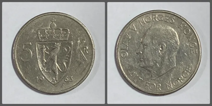 Norway Coin, 5 Kroner Olav V King of Norway 1967. | Lazada