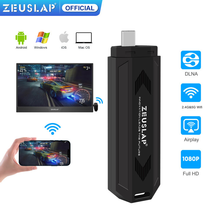 ZEUSLAP Thunderbolts Type C 1080P Wireless WiFi Display Receiver ...