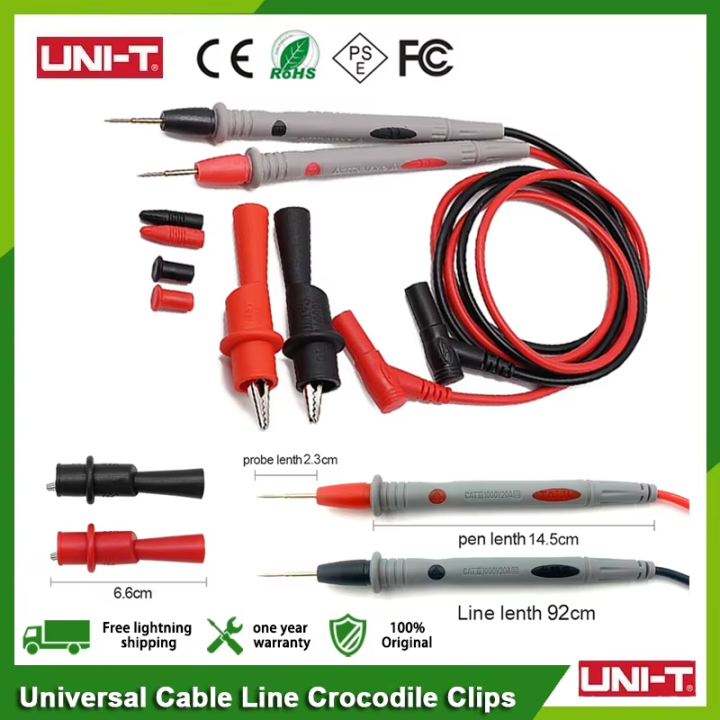 UNI-T UT-L29 Multimeter Lead Probe Pen 10A Universal Push-type Pencil ...