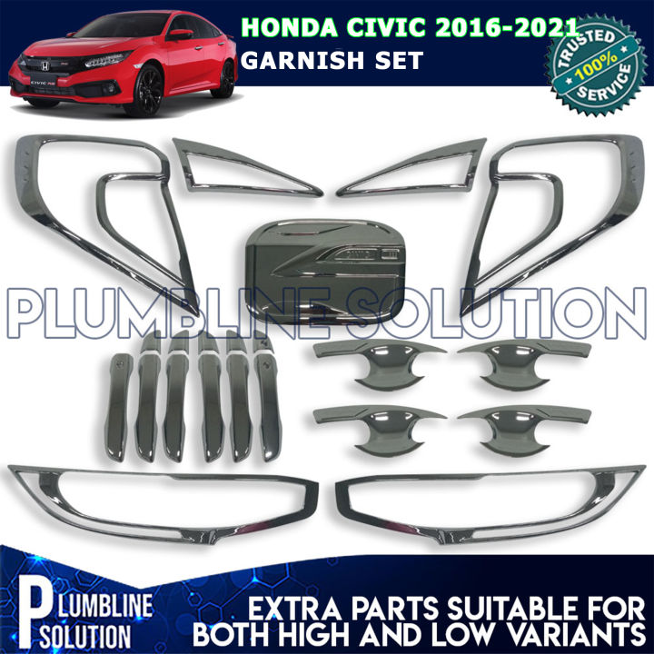 Honda Civic Garnish Set 2016 2017 2018 2019 2020 2021 2 TYPES Chrome ...