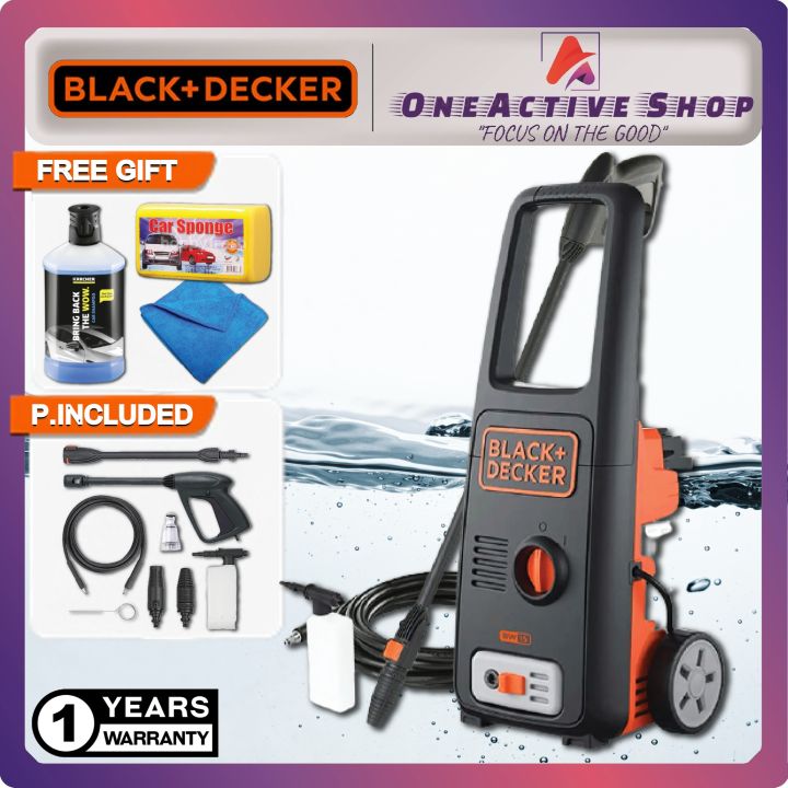BLACK & DECKER High Pressure Washer 1500W BW15 - 1 Year Warranty (BLACK ...