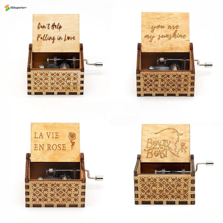 Hand-cranked Wooden Music Box Harry Potter You Are My Sunshine Beauty ...