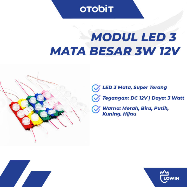 LAMPU LED MODUL 3 MATA 12V-24V 3 Watt | Lazada Indonesia