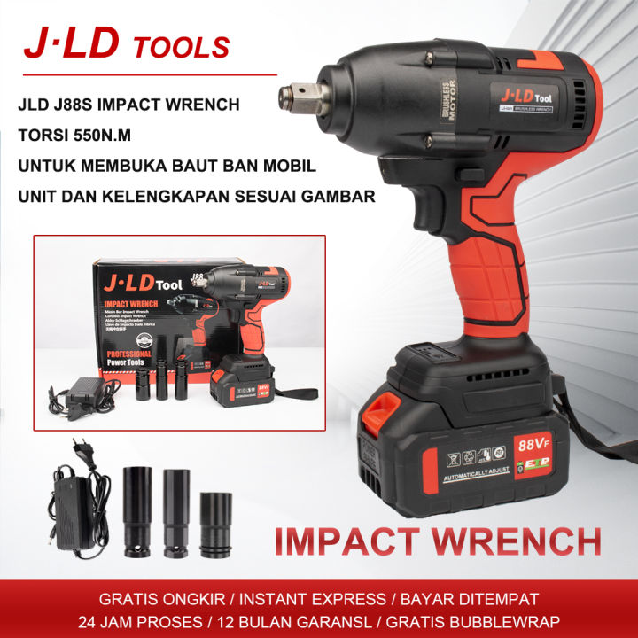 JLD Cordless impact wrench J88S impact jld 650nm terbaru impact baterai ...