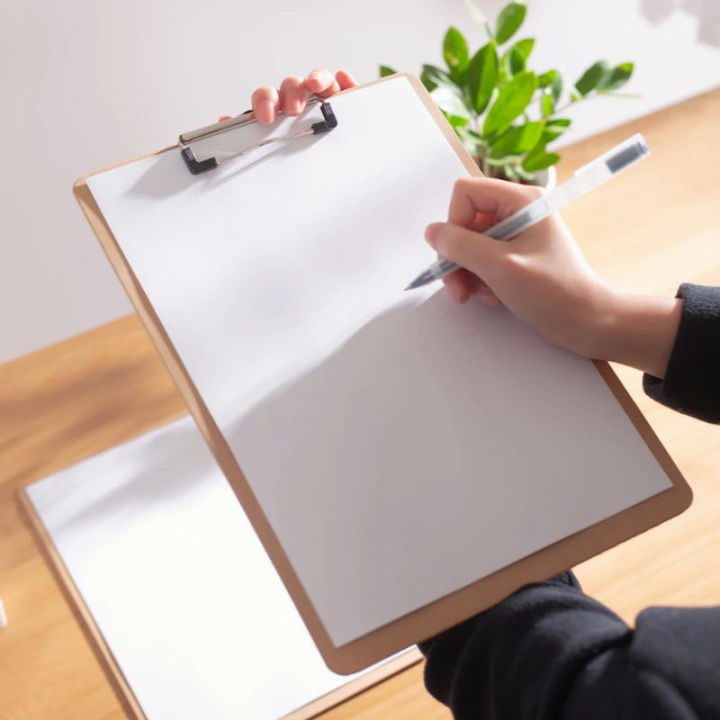 A4 Hard Board Clipboard School Office Paper Storage Thick Wooden Board ...
