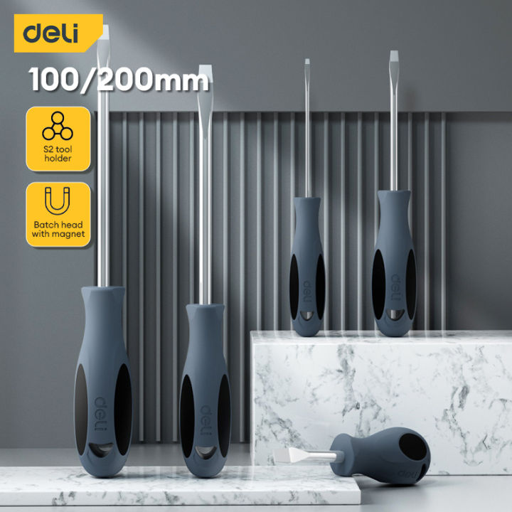 Deli Slotted Screwdriver Magnetic slotted screwdriver 3MM/5MM/6MM/8MM ...