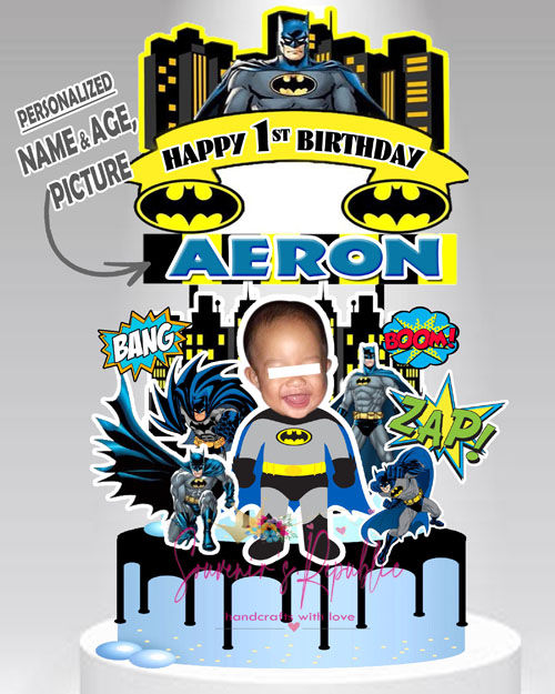 Batmans Theme Personalized Cake Toppers Set | Lazada PH